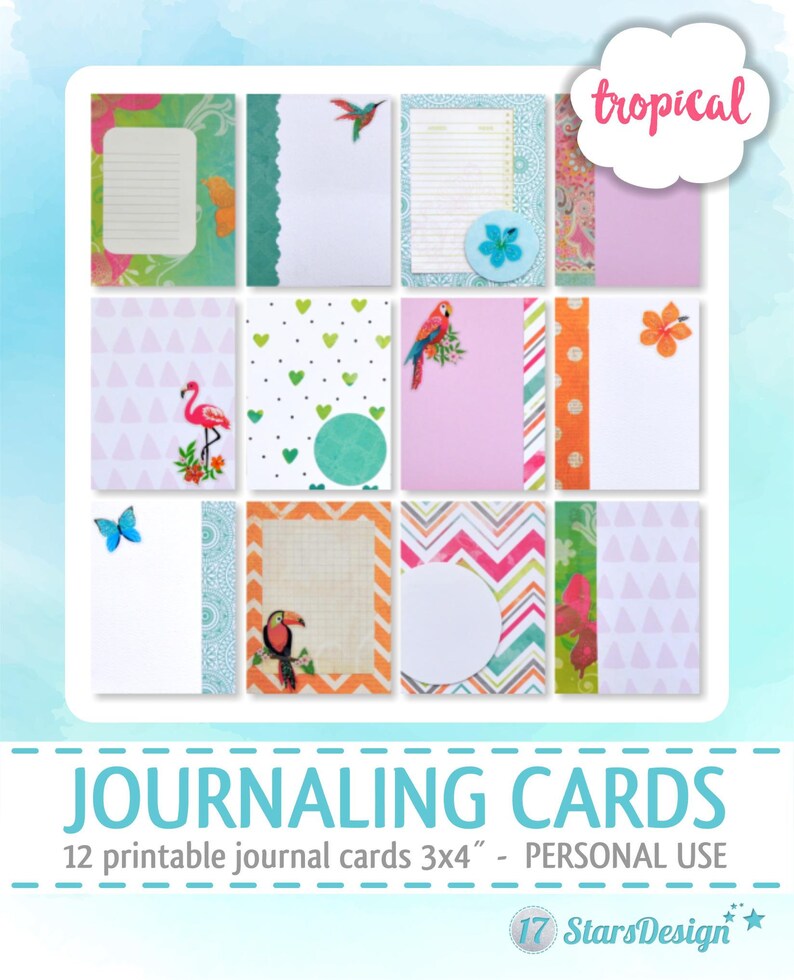 Digital Journal Cards 3x4 Project Life Journaling Cards - Etsy