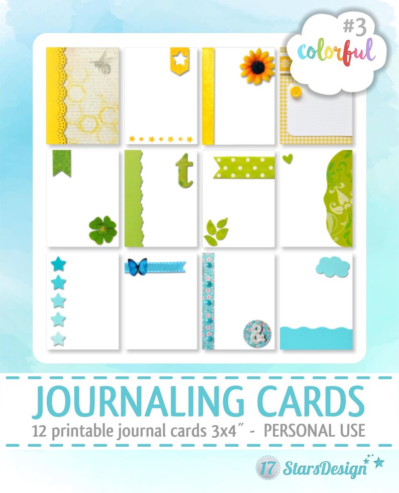 Digital Journal Cards 3x4 Project Life Journaling Cards - Etsy UK