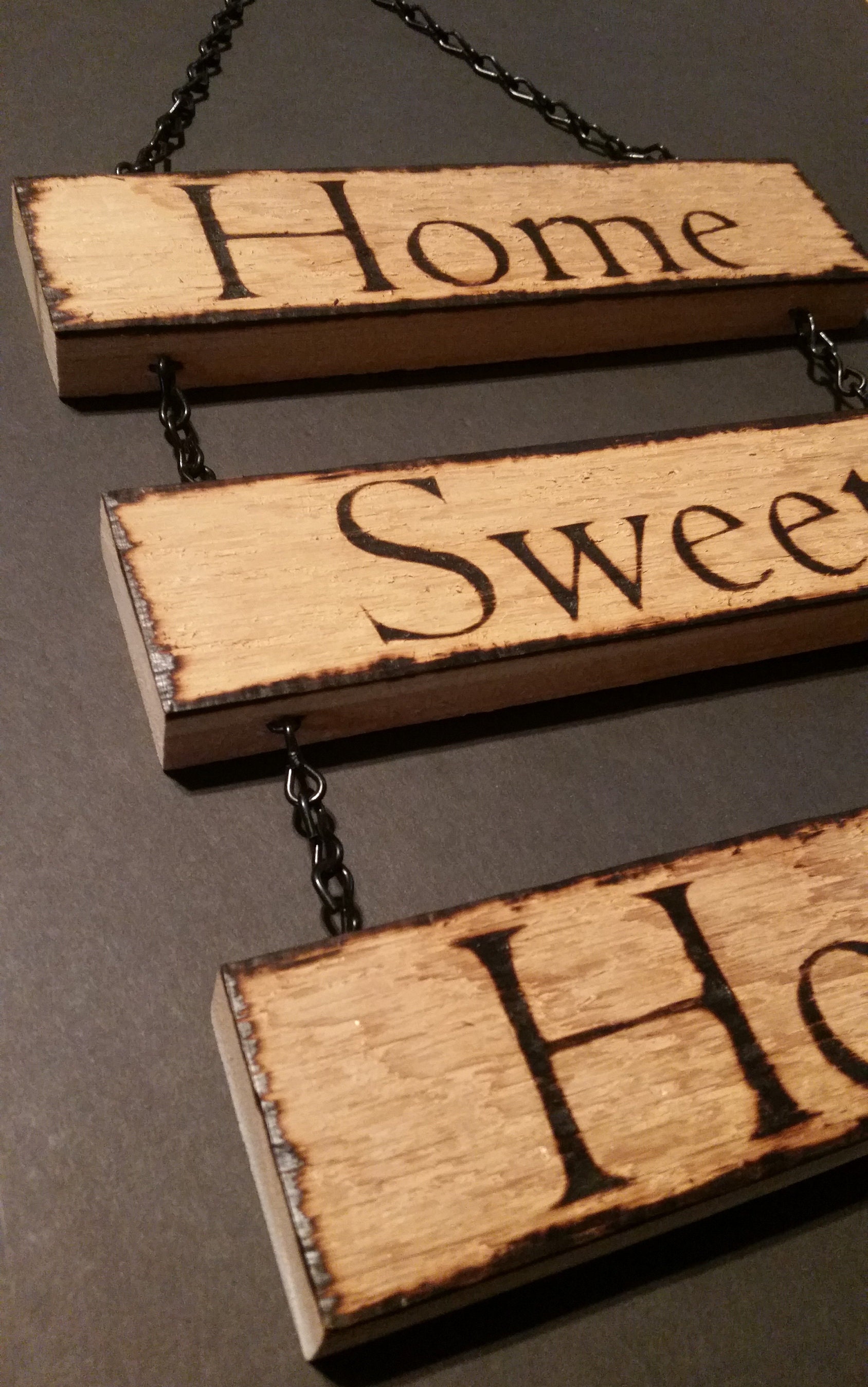 Rustic Wood Hanging Sign 'home Sweet Home' - Etsy