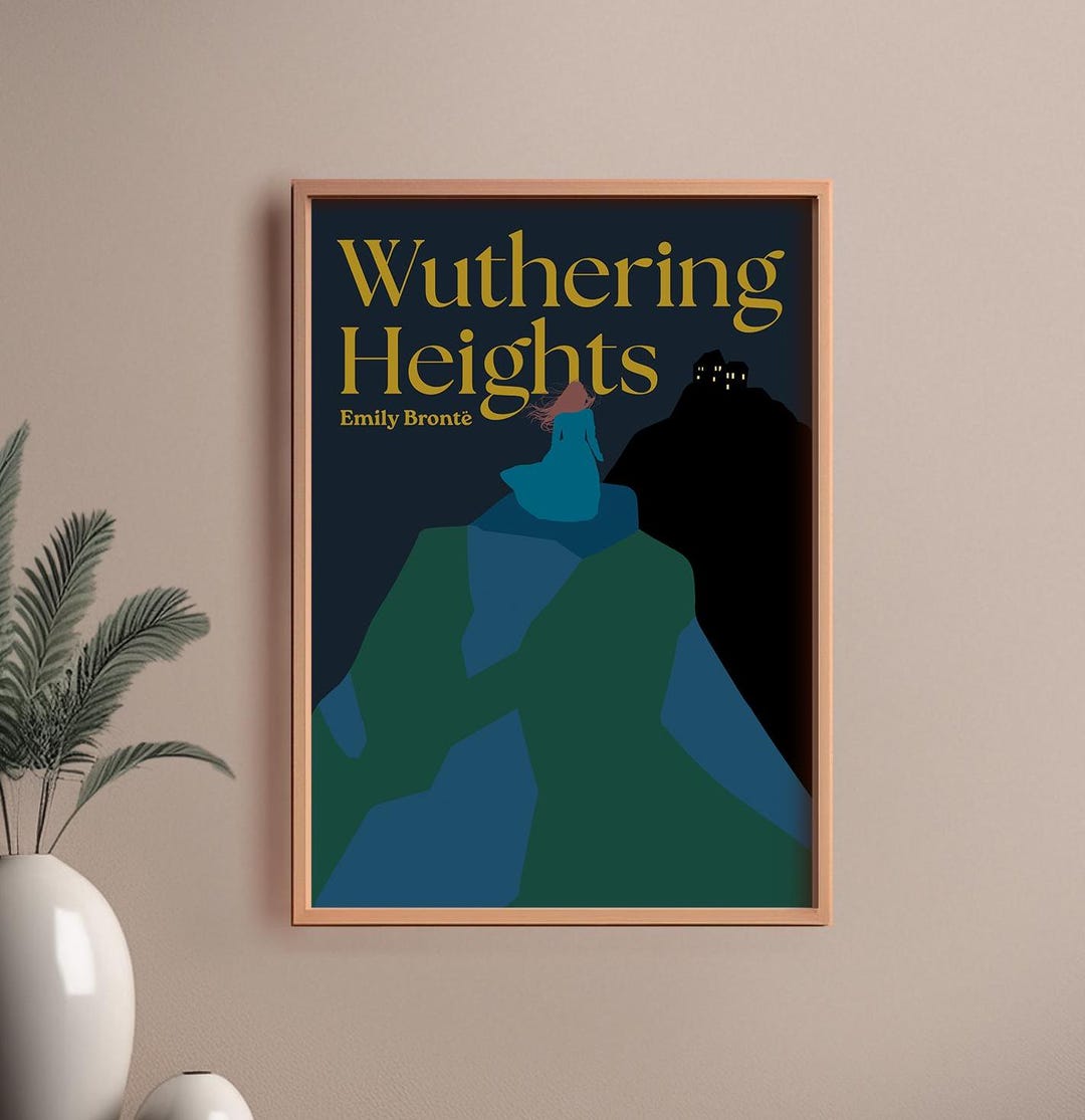 Wuthering Heights Art, Emily Bronte Poster, Classic Literature Artwork ...