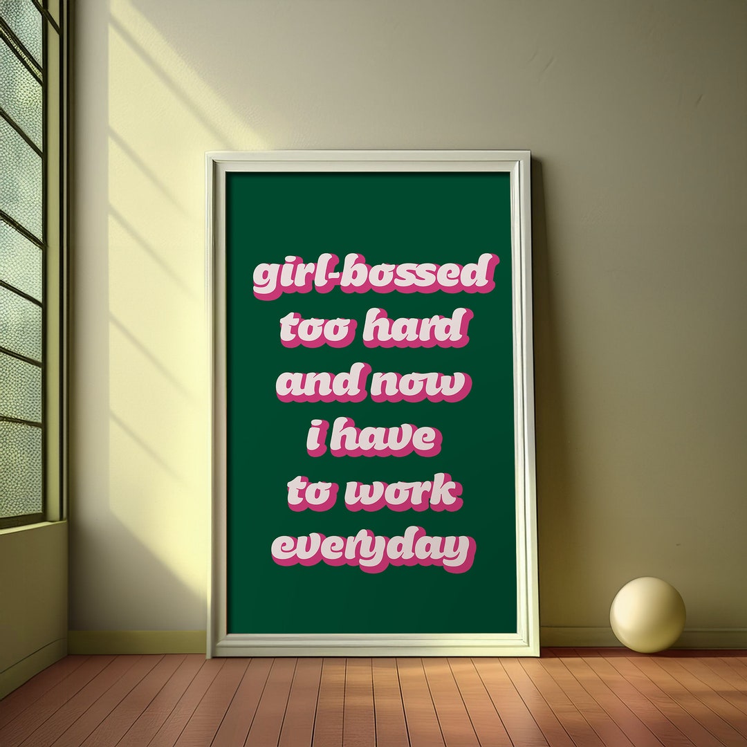 Girl Boss Poster, Digital Download, Girl Power Print, Feminism Print ...