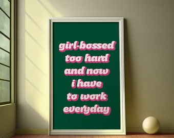 Printable Modern Wall Art / Girl Boss Poster / Digital Download - Etsy UK