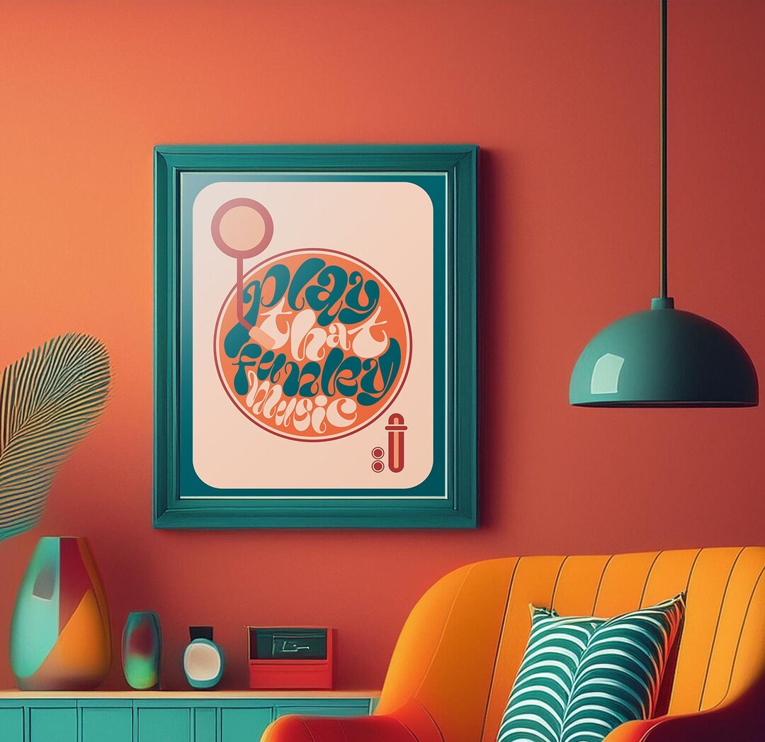 Printable Art, Vinyl Record Player, Typographic Poster, Play That Funky ...