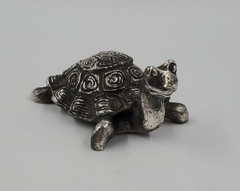Pewter Turtle Figurine - Etsy