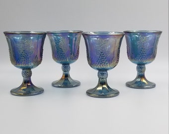 Carnival Glass Goblet | Etsy