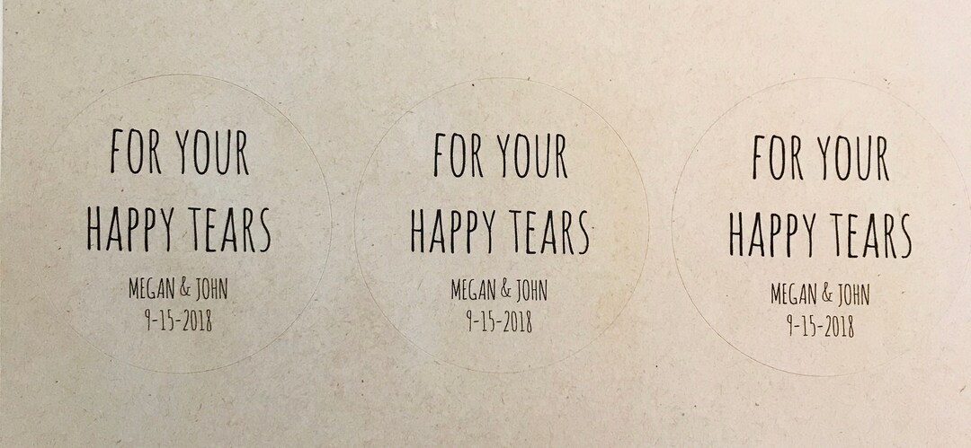 For Your Happy Tears Brown Kraft Labels - Personalized Tissue Wedding ...