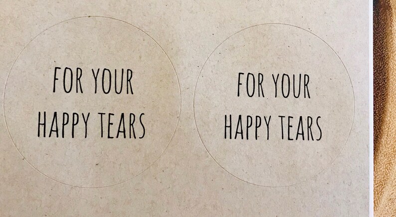 For Your Happy Tears Brown Kraft Labels - Personalized Tissue Wedding ...