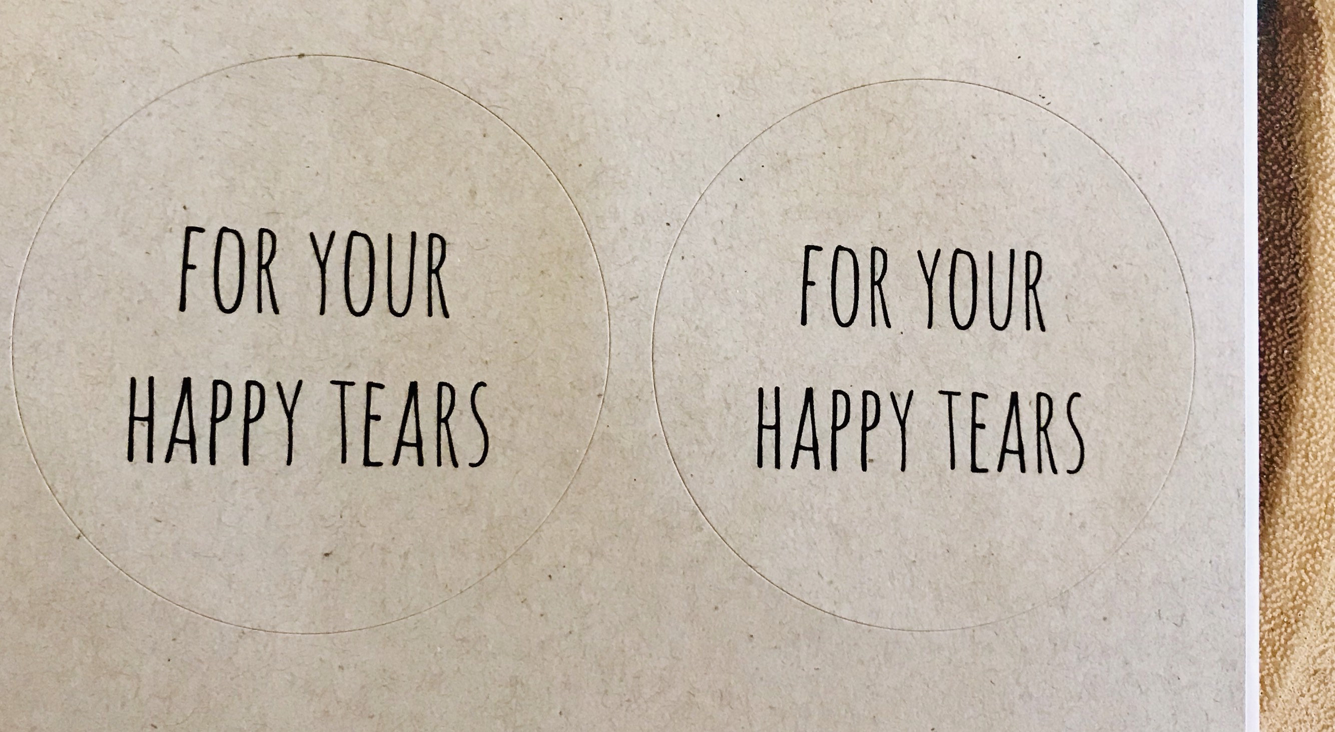 For Your Happy Tears Brown Kraft Labels - Personalized Tissue Wedding ...