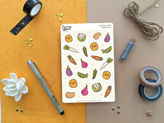 Veggie Time Ladoo Sticker Sheet Cute Planner Bullet Journal - Etsy.de