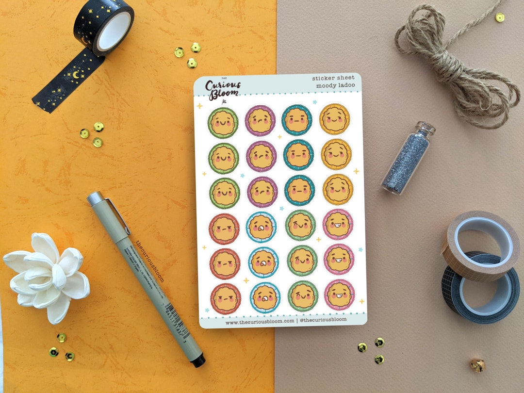 Mini Moody Ladoo Sticker Sheet Weatherproof Stickers, Cute Stickers ...