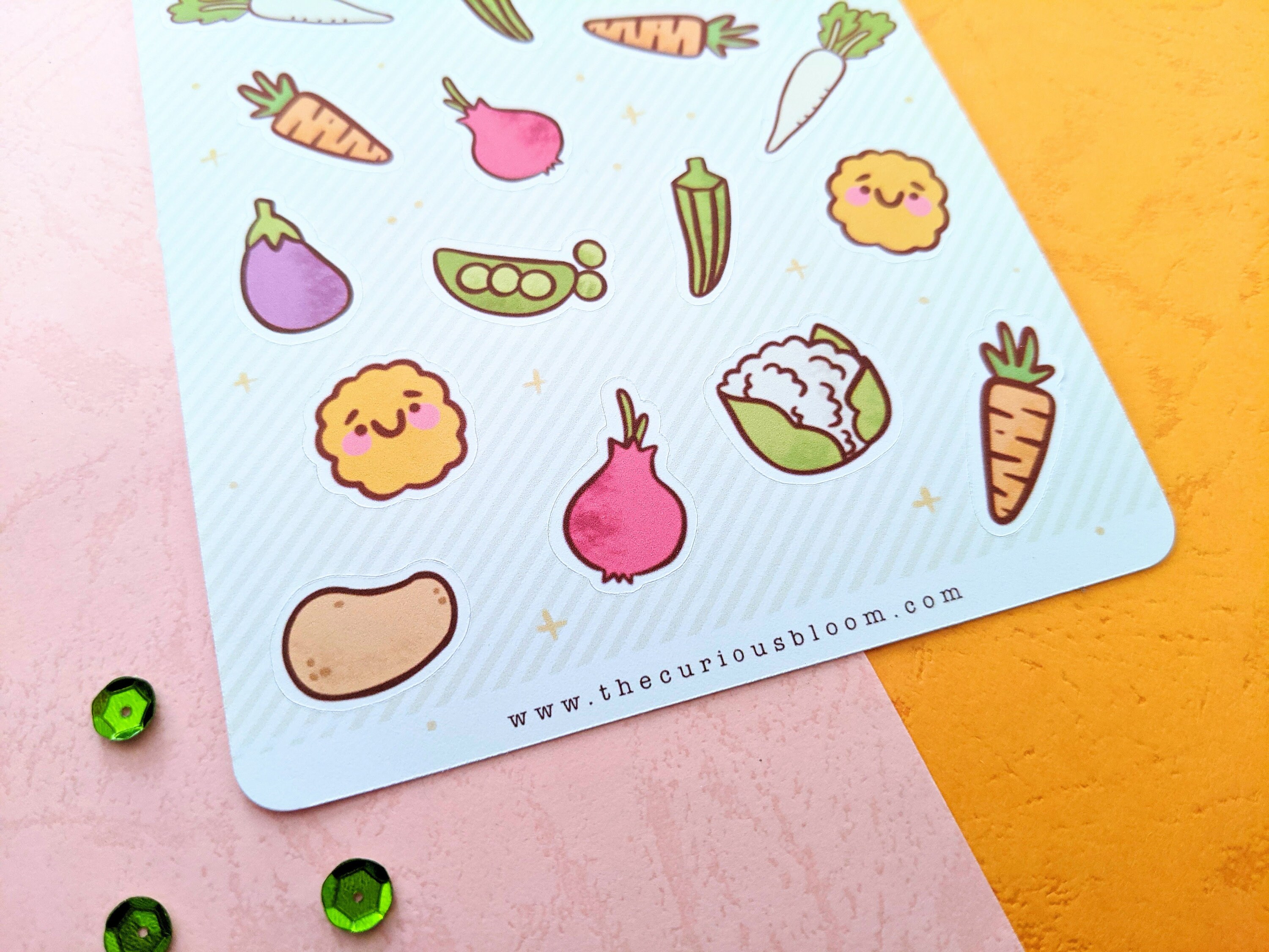 Veggie Time Ladoo Sticker Sheet Cute Planner Bullet Journal | Etsy