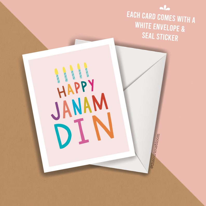 Happy Janam Din Card Birthday Card Desi Card A2 Card Desi - Etsy