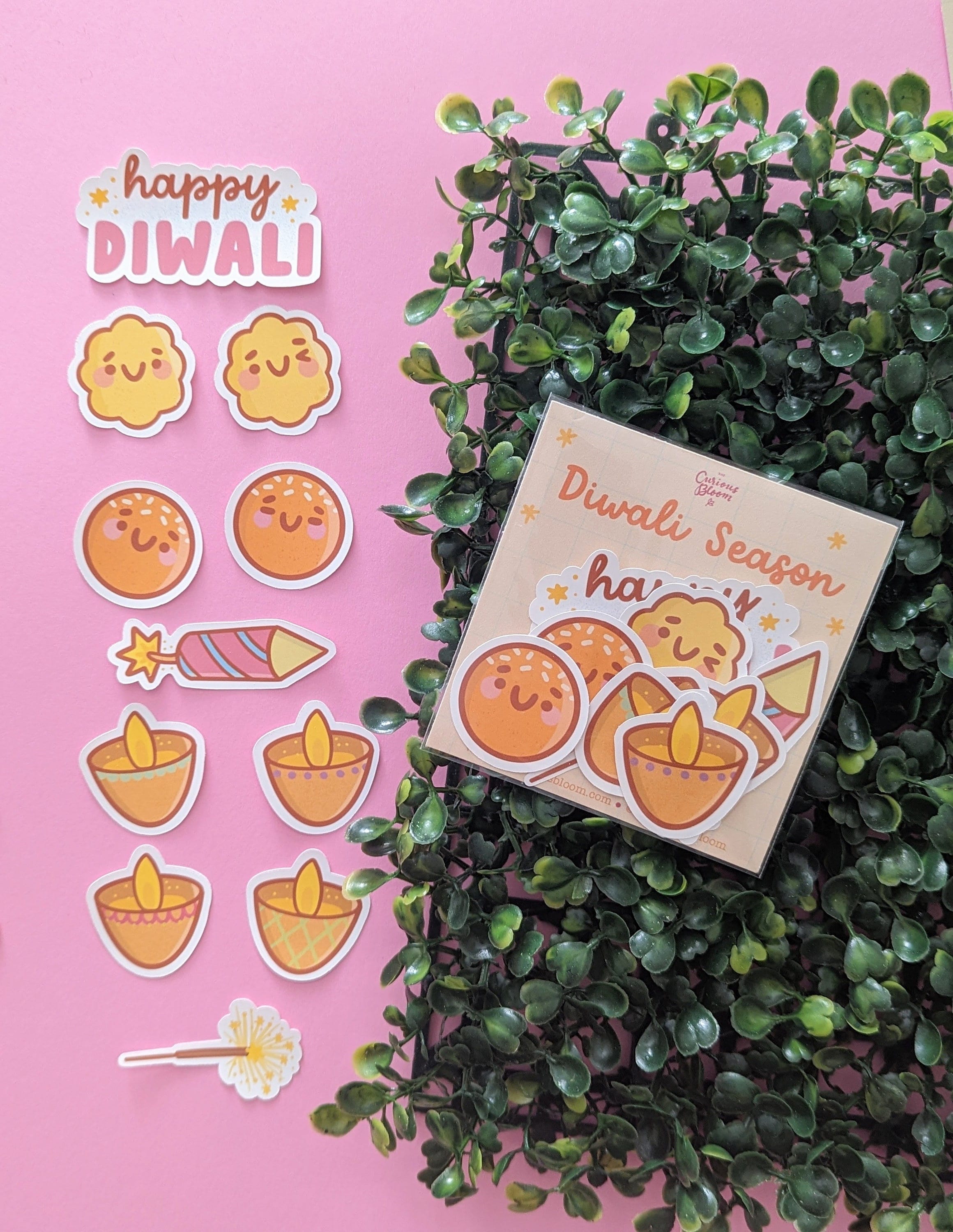 Diwali Sticker Pack, Gulab Jamun, Ladoo, Diya | Planner & Journal ...
