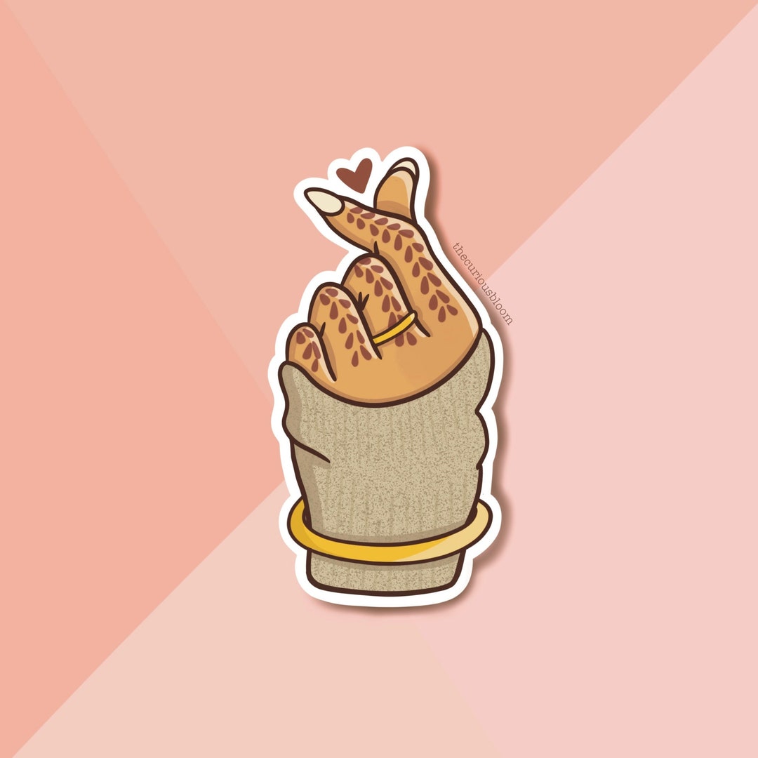 Finger Heart Sticker Henna Sticker, Mehndi Sticker, Korean Sticker ...