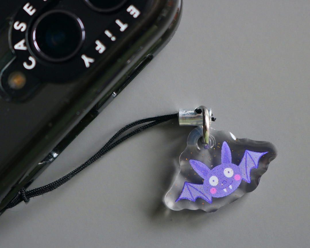 Cute Halloween Bat Phone Charm - Spooky Gift Idea - Smile More - Etsy
