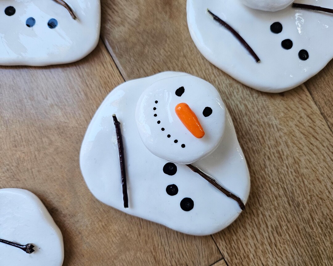 Cute Snowman Handmade Kawaii Desk Friend Decoration - Polymer Clay ...