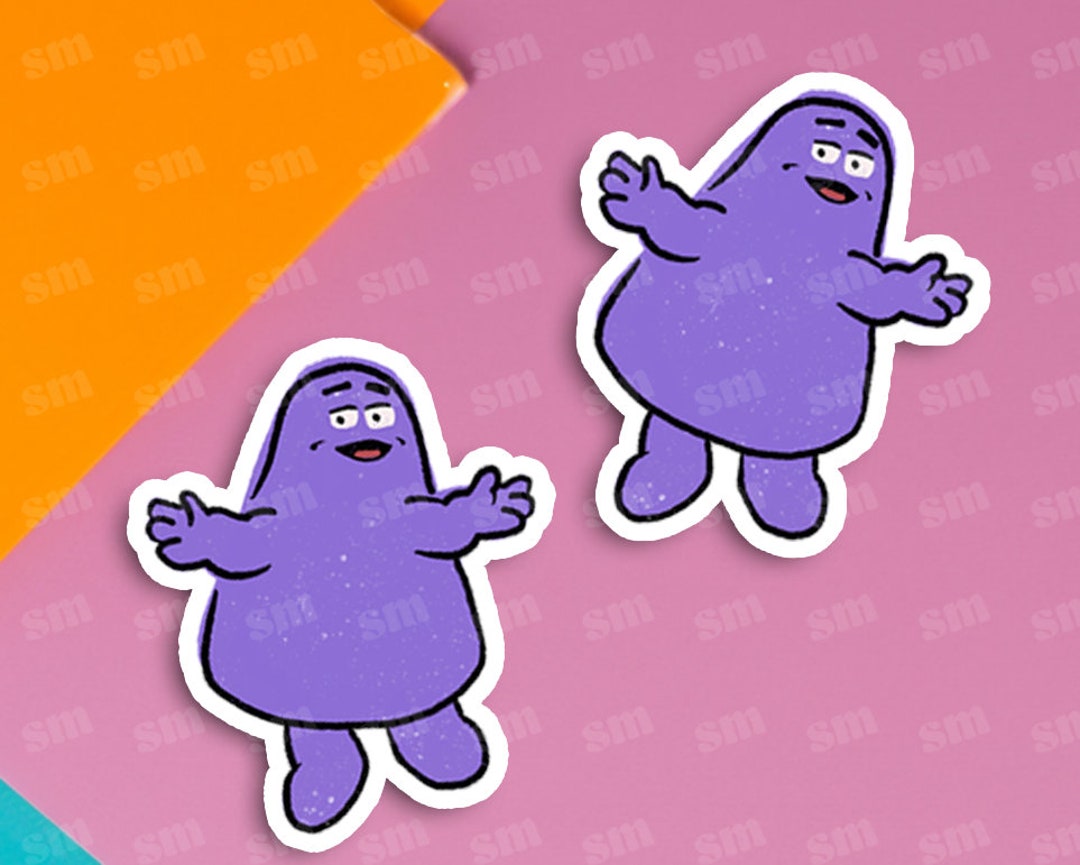 Grimace Glossy Sticker Retro Vintage Mcdonalds Happy Meal Character - Etsy