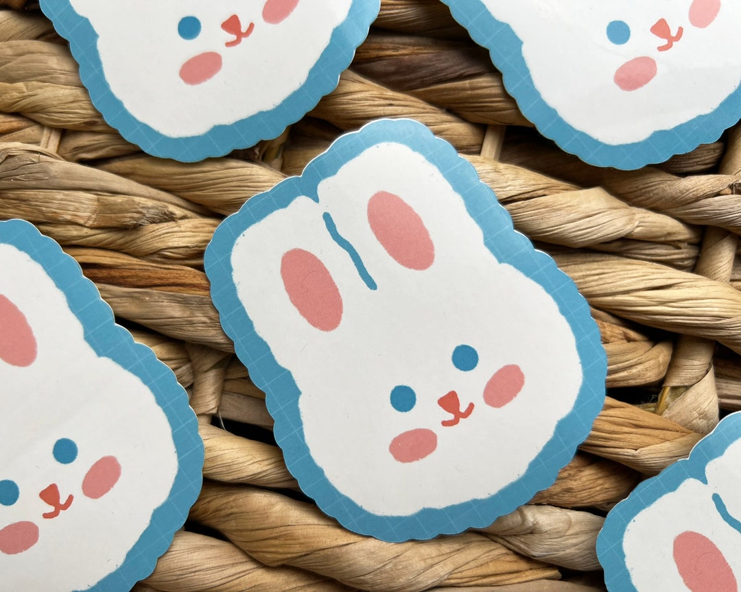 Cute Korean Bunny Sticker - Kawaii Rabbit - Smile More Happy Stationery ...