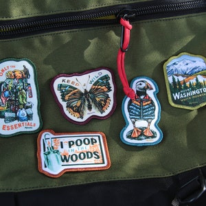 Puffin in A Puffer PATCH / Iron-on Sew-on Backpack Camping Hiking Bird ...