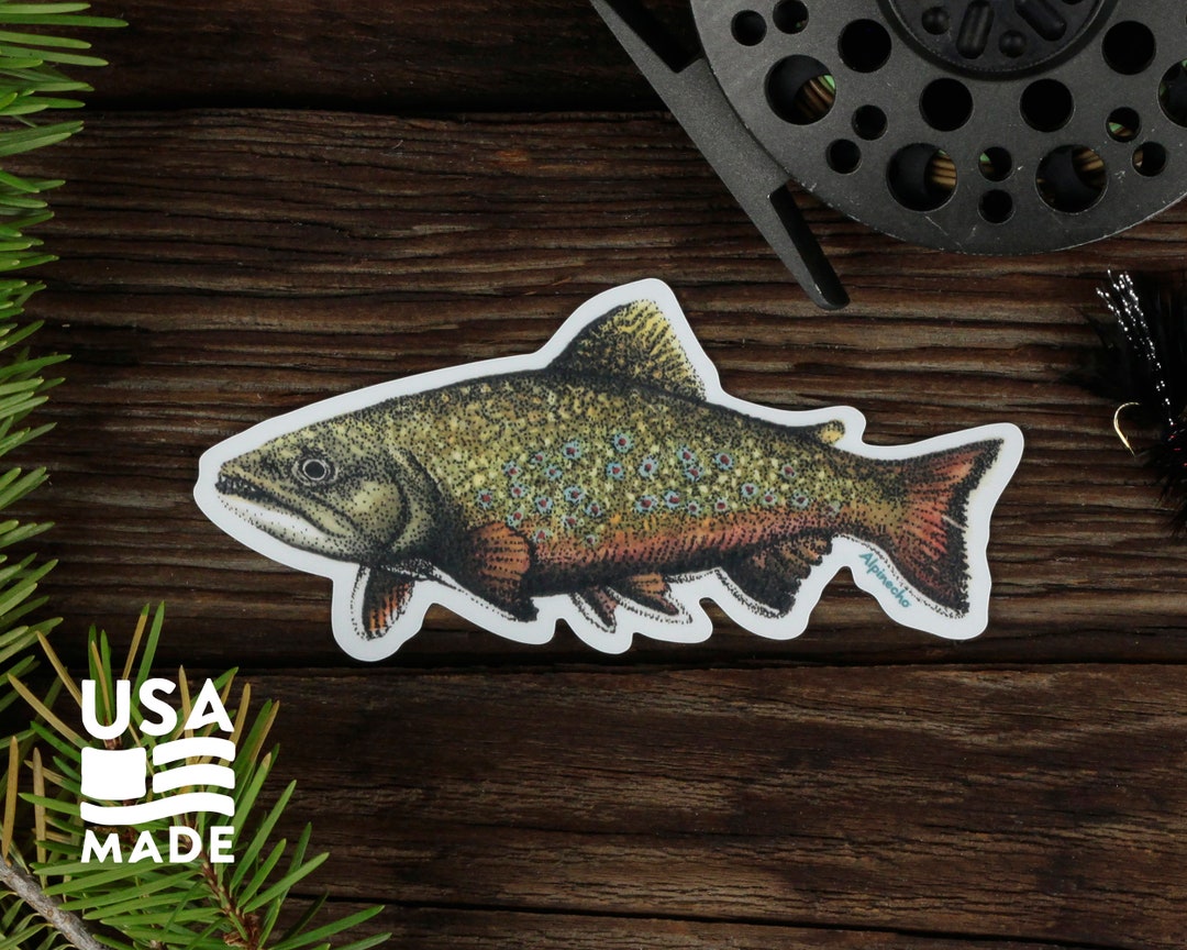 Brook Trout STICKER / Waterproof Vinyl Fish Water Bottle Laptop Nature ...
