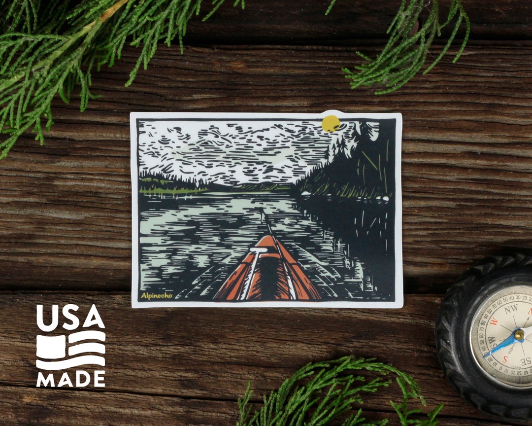 Lake Day STICKER / Waterproof Vinyl Die-cut Canoe Fishing Paddle Boat ...