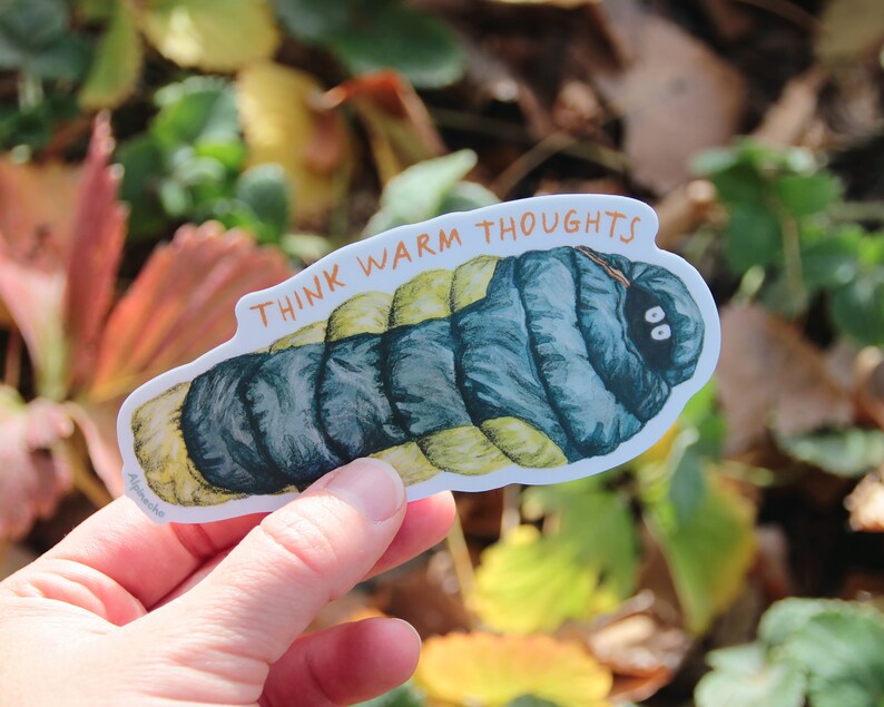 Think Warm Thoughts STICKER / Waterproof Vinyl Camping Sleeping Bag ...