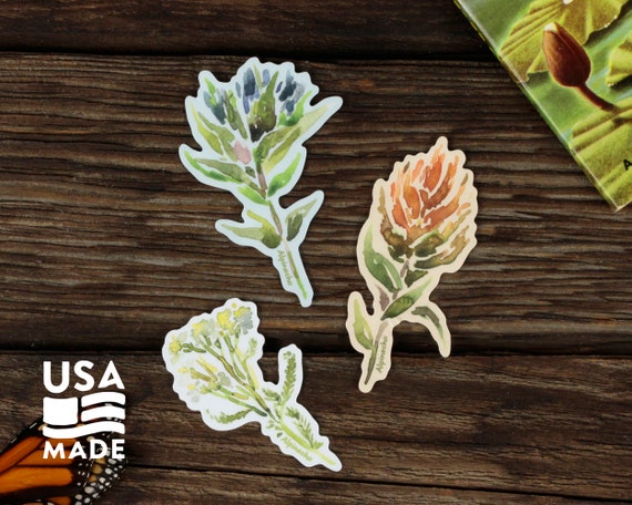 Wildflowers STICKERS Set of 3 / Waterproof Vinyl Wildflowers - Etsy