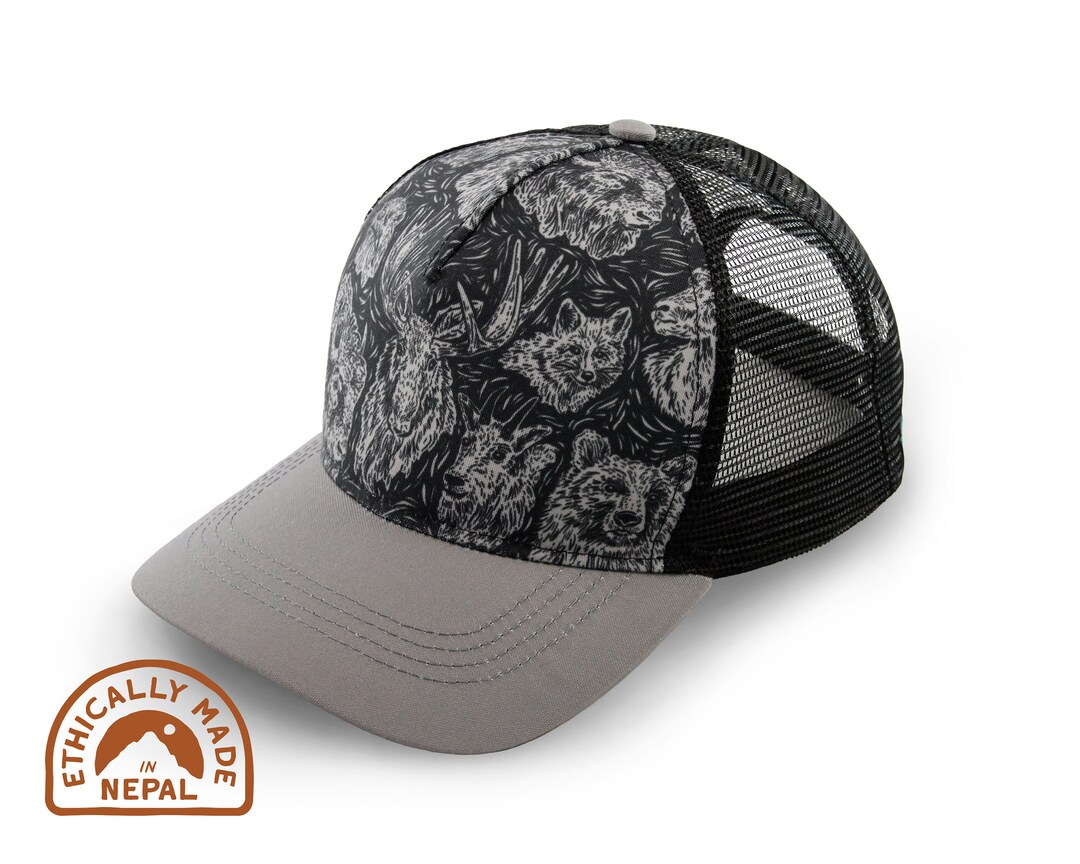 Wildlife Woodcut TRUCKER HAT 40% OFF Clearance / Ball Baseball Cap ...