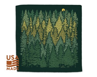 Bandana Bird Bandana Woodland Bandana Green Bandana - Etsy