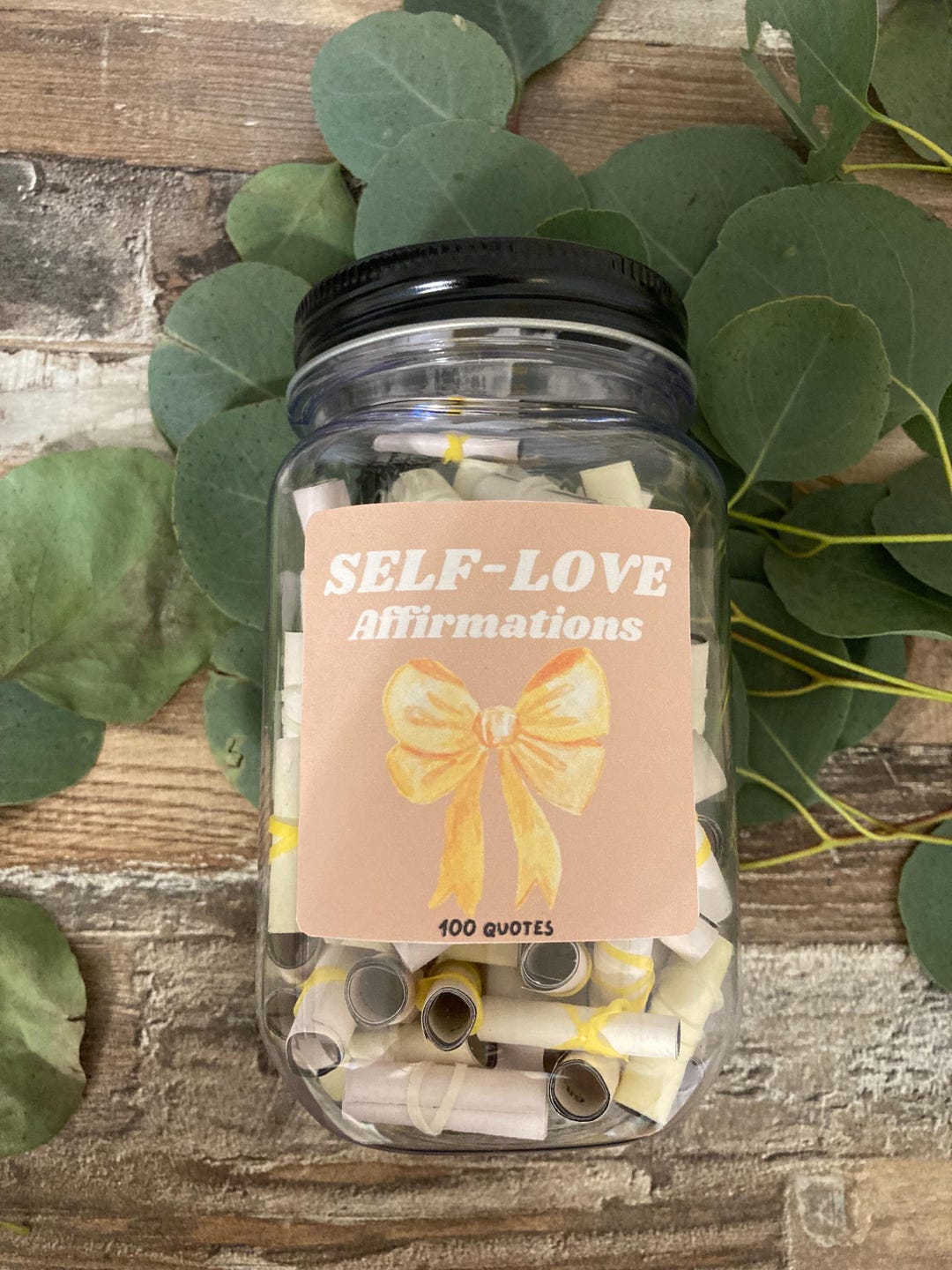Self-love Affirmation Jar-daily Quotes and Inspiration Warm ...