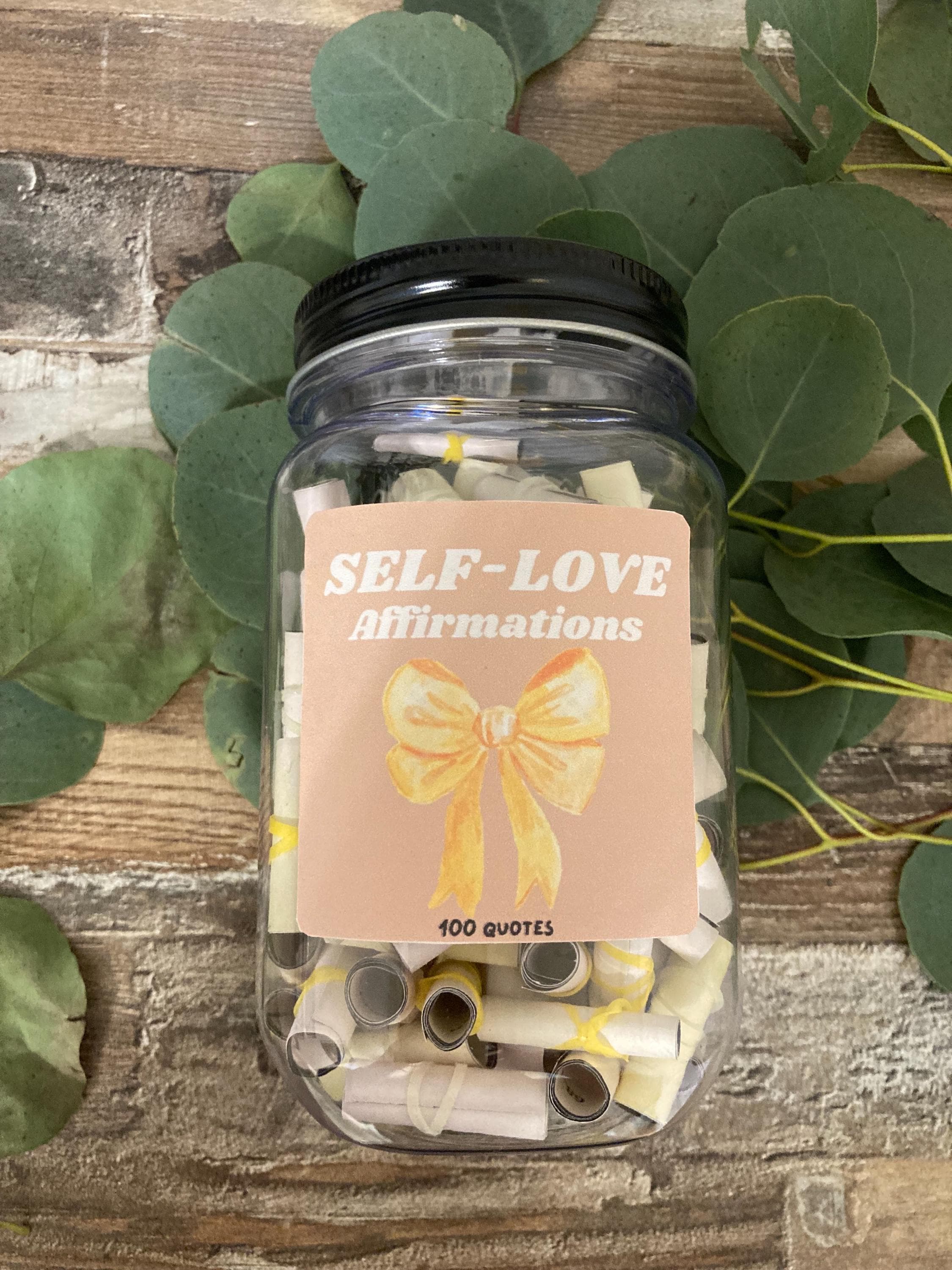 Self-love Affirmation Jar-daily Quotes and Inspiration Warm ...