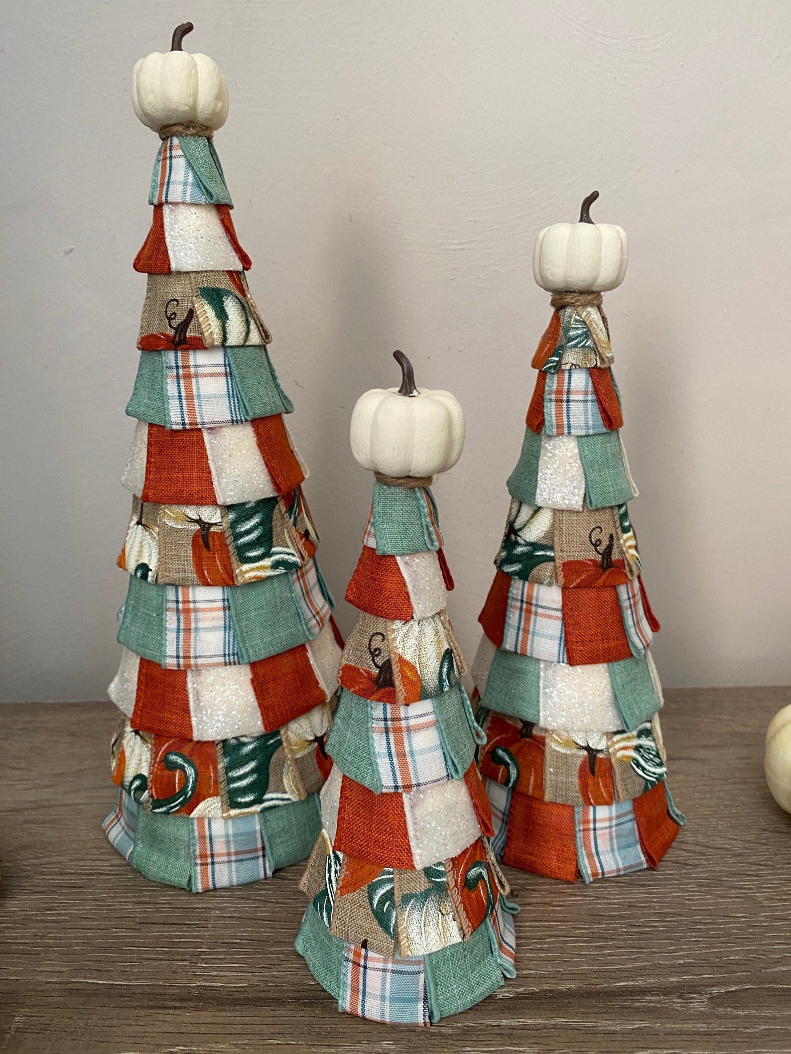 Handmade Autumn Cone Trees: Rustic Thanksgiving Decor, Set of 3 - Etsy