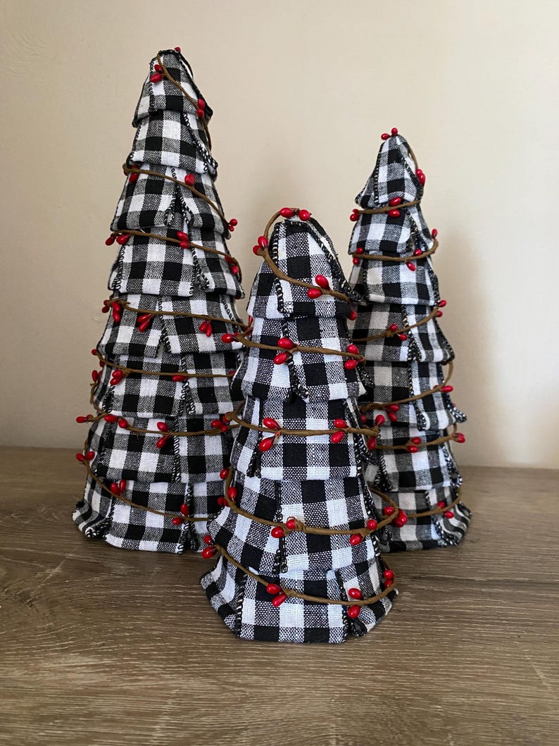 Buffalo Plaid Tree Set - Etsy