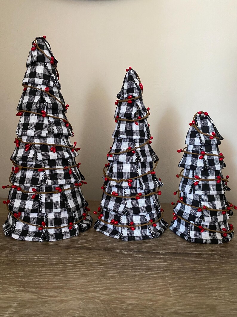 Buffalo Plaid Tree Set - Etsy