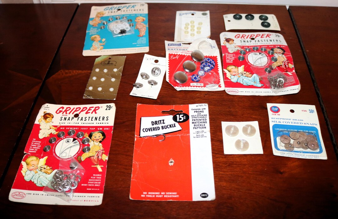 Vintage Antique Original Sewing Notions! Gripper Snap Fasteners ...
