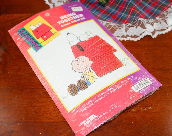 Peanuts Snoopy & Charlie Brown "being Together" Counted Cross Stitch ...