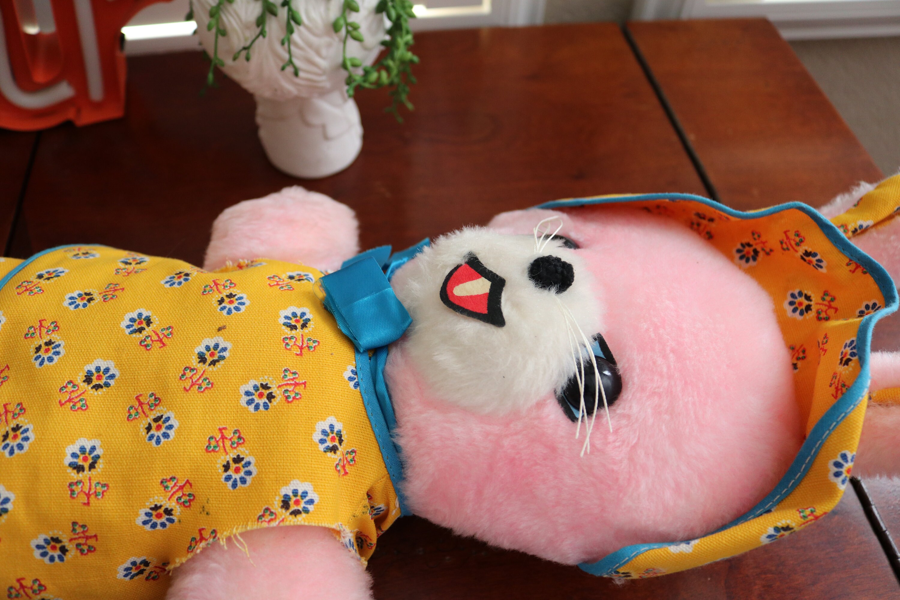 Vintage Carnival Prize Stuffed Animal Anthropomorphic Pink - Etsy