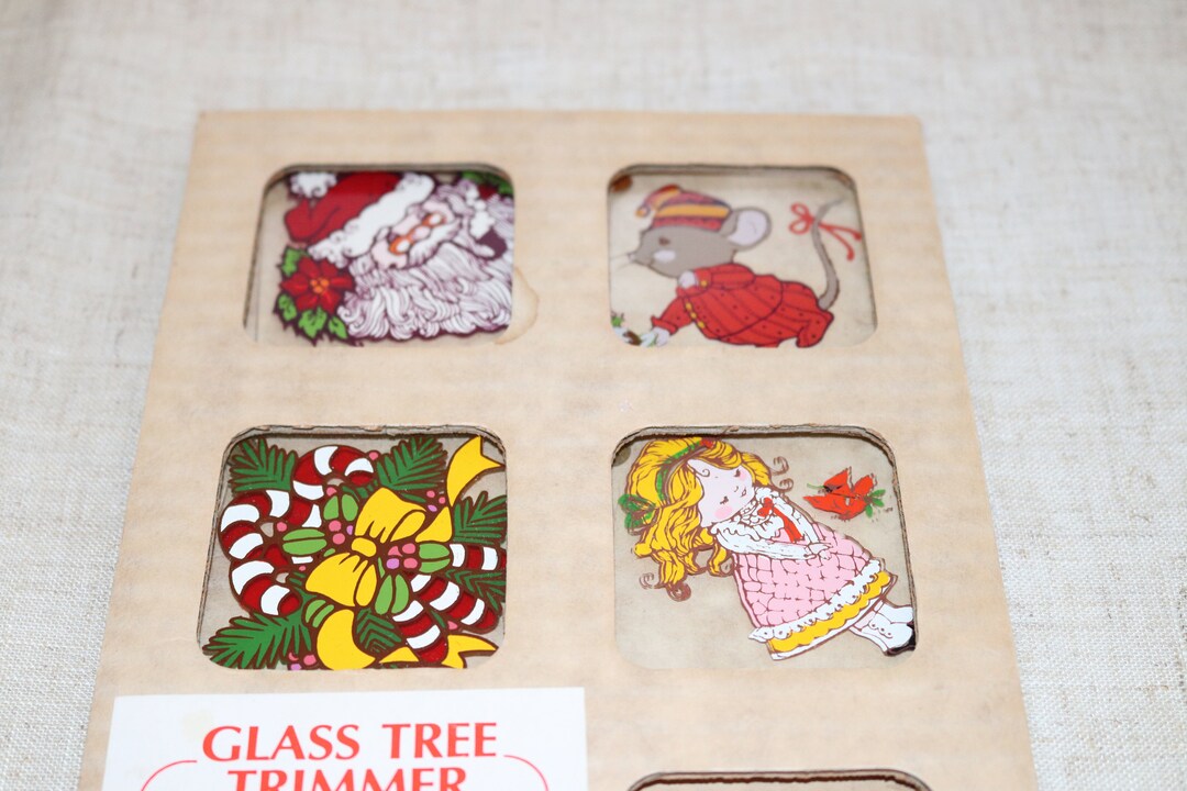 Vintage Stained Glass Style Christmas Ornaments by Current in Original ...