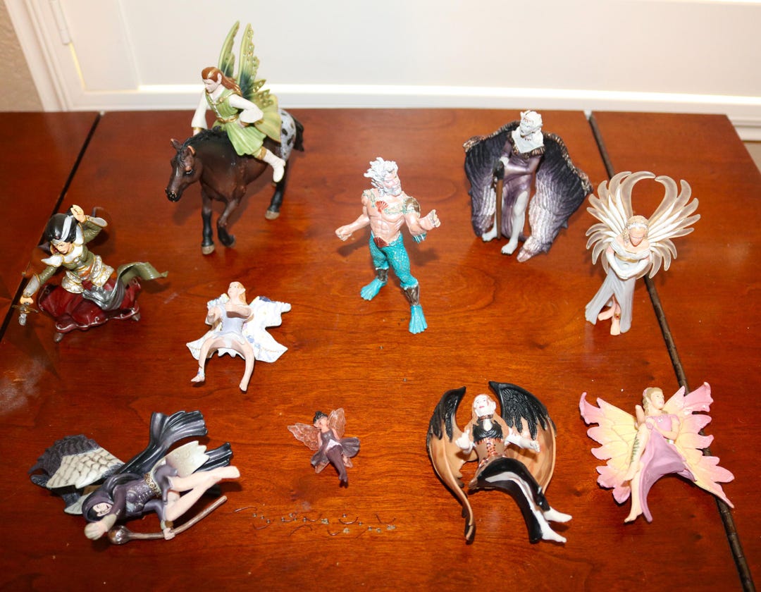 Vintage/retired Papo Schleich Fantasy Fairy Elf Figures Horse Lot of ...