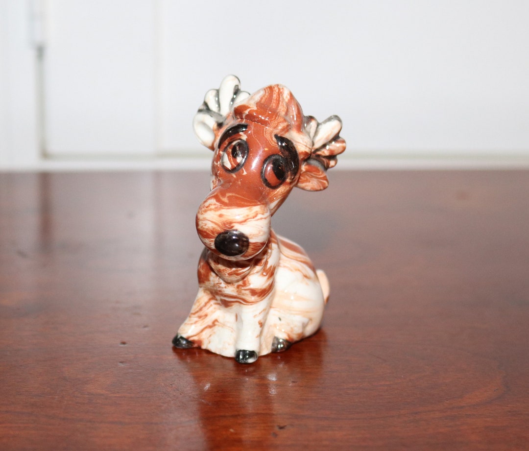 Vintage Alaska Clay Ceramic Moose Figurine 2.75" Tall Brown Swirl ...