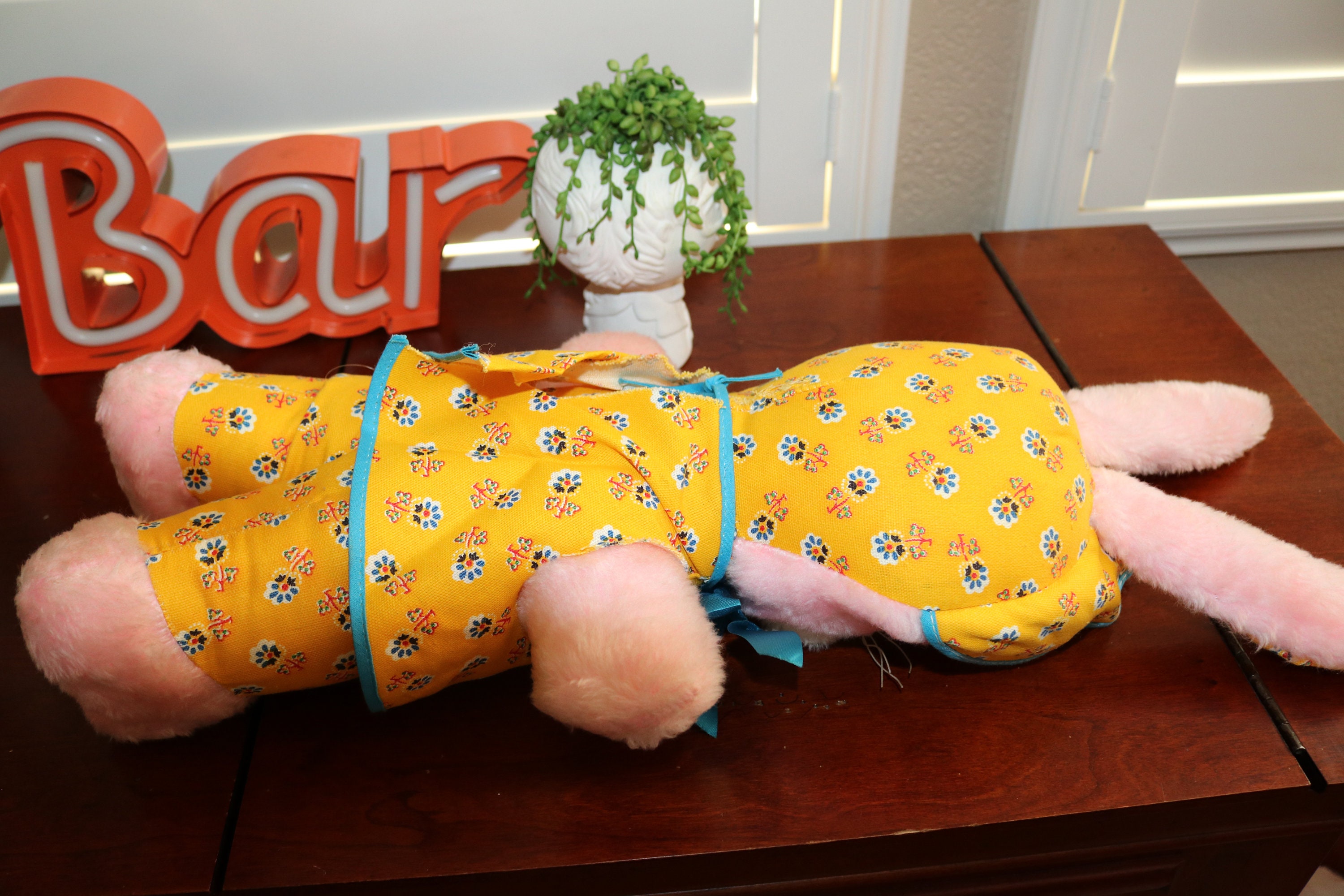 Vintage Carnival Prize Stuffed Animal Anthropomorphic Pink - Etsy