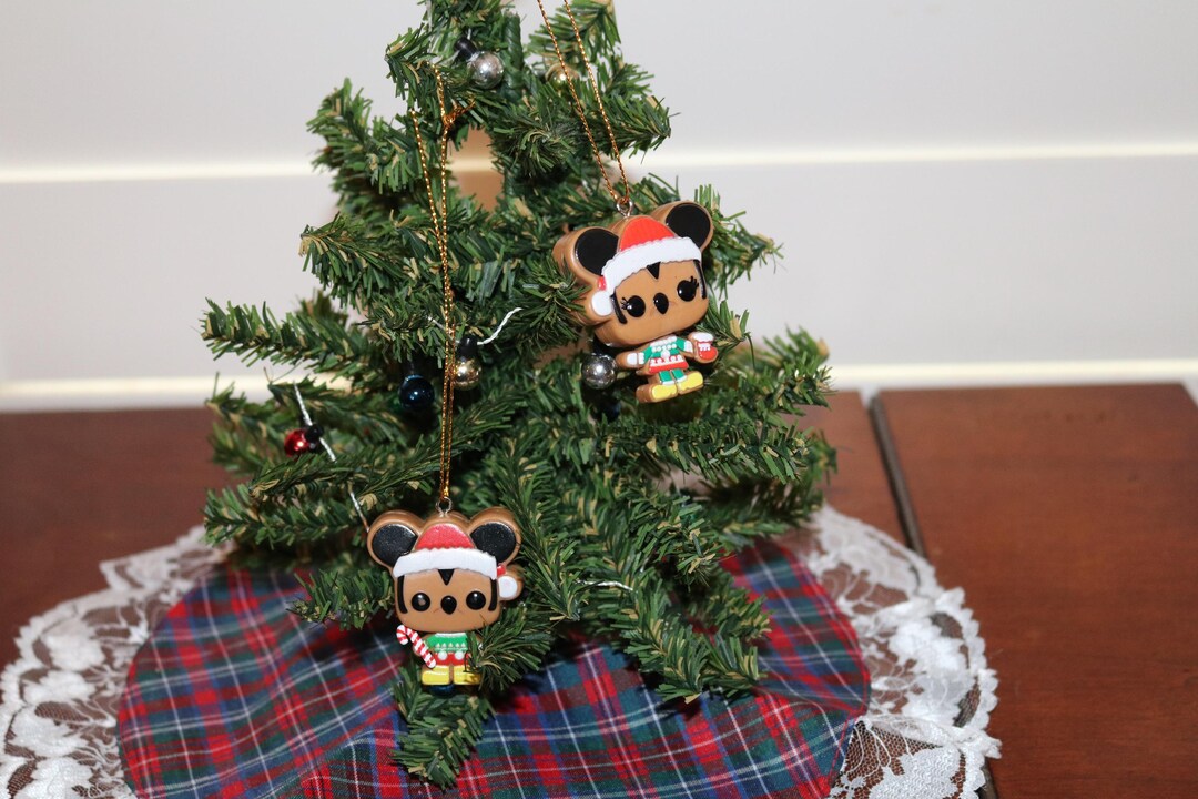 Gingerbread Mickey and Minnie Mouse Christmas Ornaments - Etsy