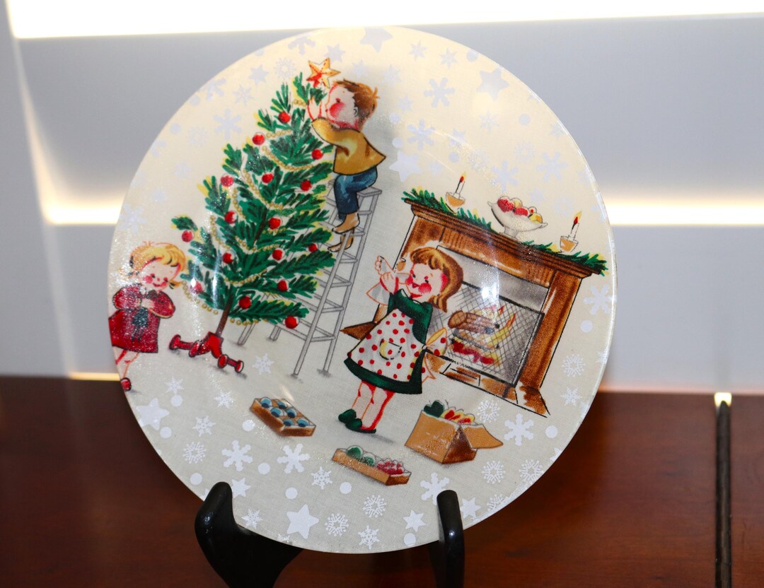 Vintage Christmas Plate Approx. 7 Diameter 1980s - Etsy