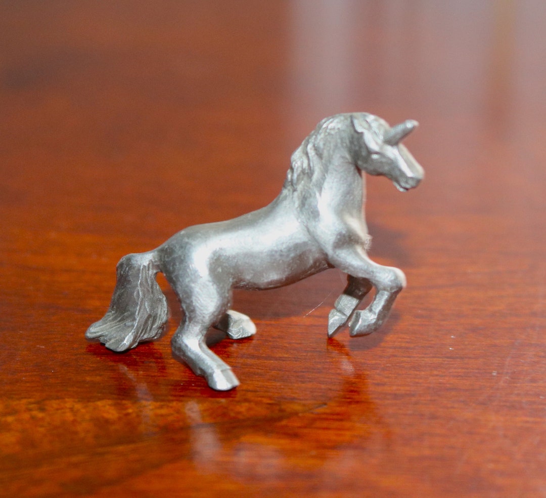 Vintage Miniature Pewter Unicorn Figurine Rawcliff Pewter 1982 Metal ...