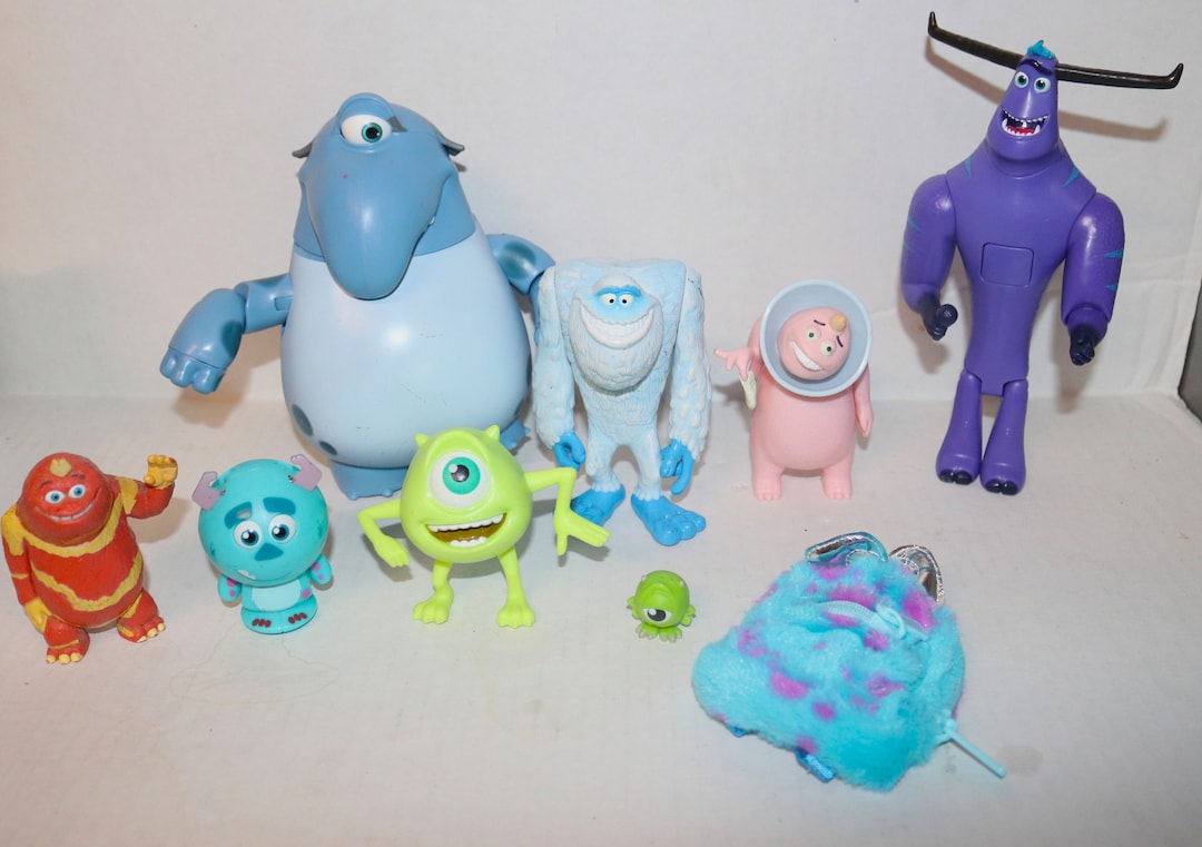 Disney Pixar Monsters, Inc. Collectible Toy Set! 9 Figures, Pieces Mike ...