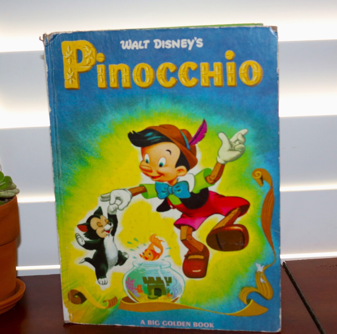 Walt Disney's Pinocchio Big Golden Book Disney 70s Jumbo Size Hardcover ...