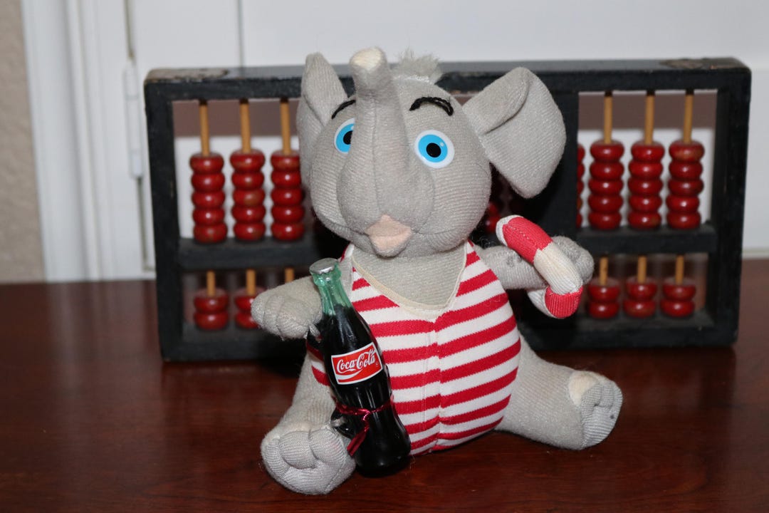 Vintage Plush Coca-cola Elephant Bathing Suit Swim Ring Coke Bottle ...