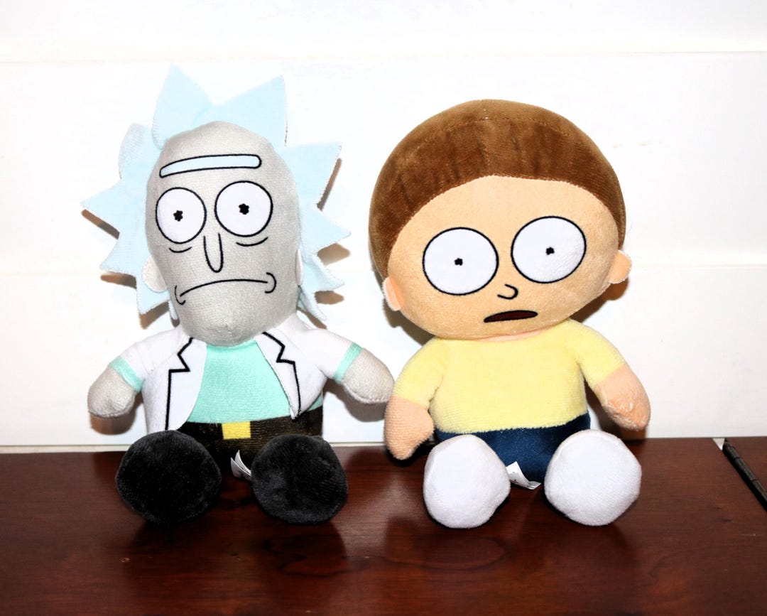 Rick & Morty Plush Set of Two Stuffed Toys Rick Sanchez and Morty Smith ...