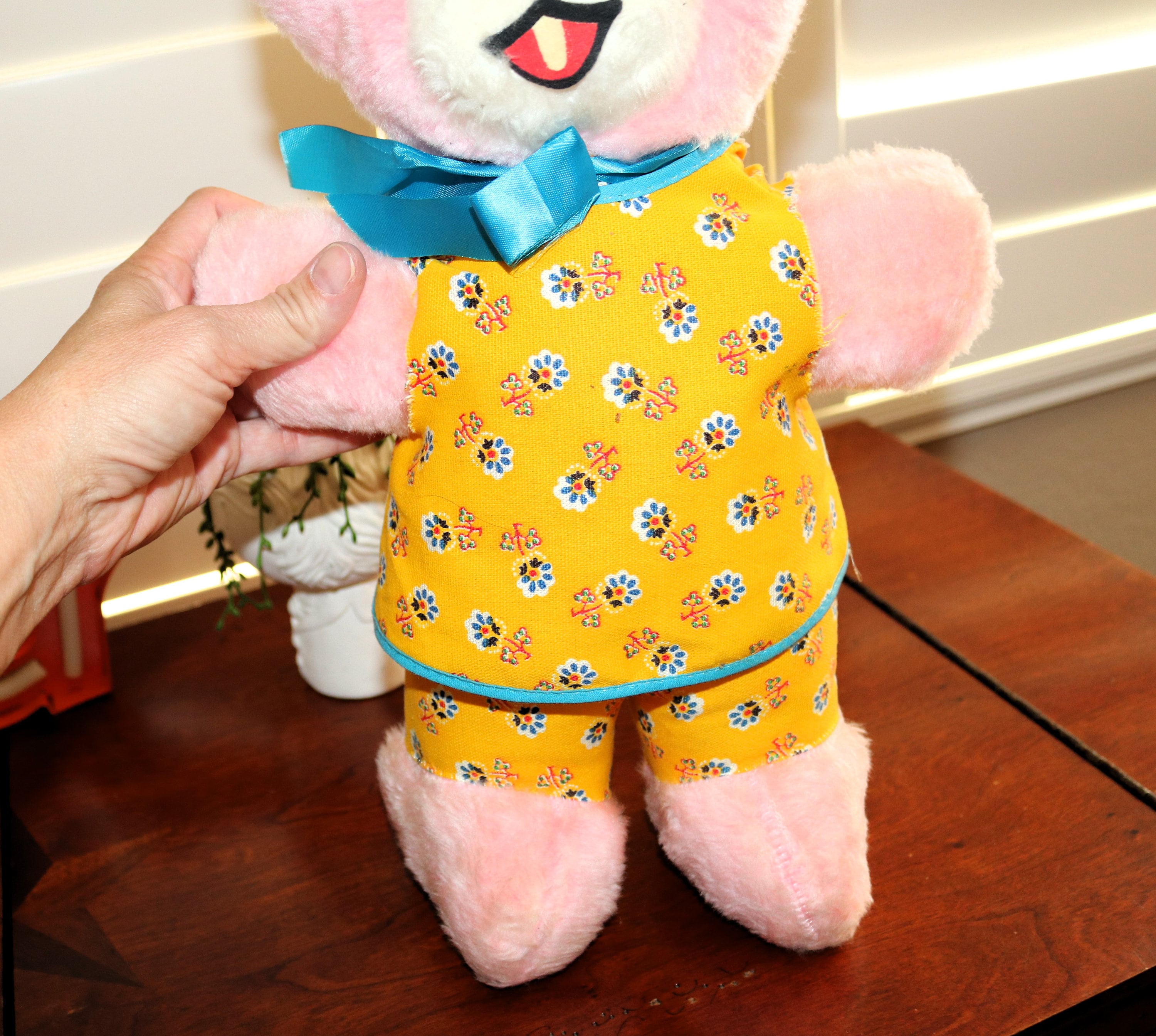 Vintage Carnival Prize Stuffed Animal Anthropomorphic Pink - Etsy