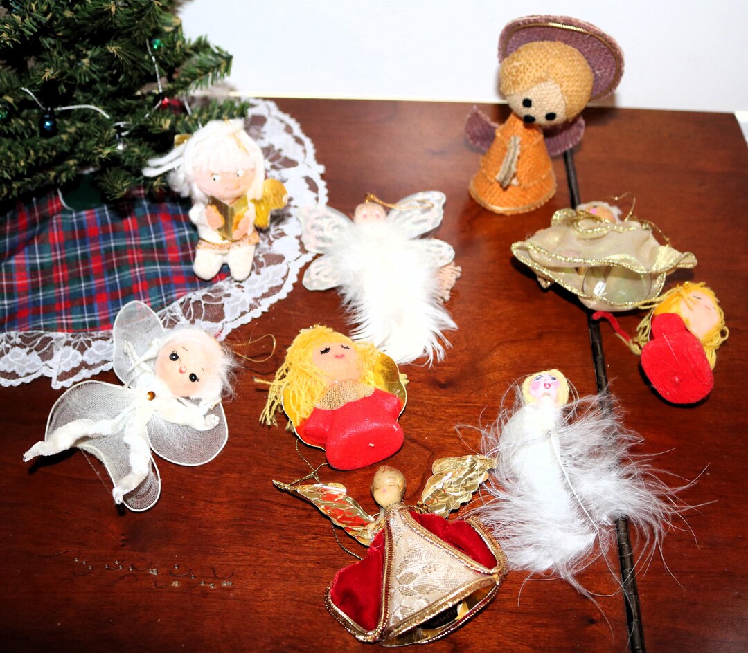 Lot of Vintage Angels 1950's Chenille Spun Cotton Styro-foam Feathers ...